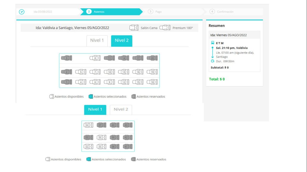 Buses ETM servicio Premium a Valdivia, Puerto Montt y más - Recorrido ...
